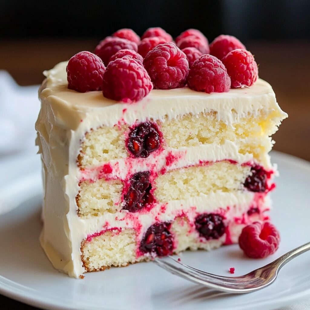 Easy White Chocolate Raspberry Cake