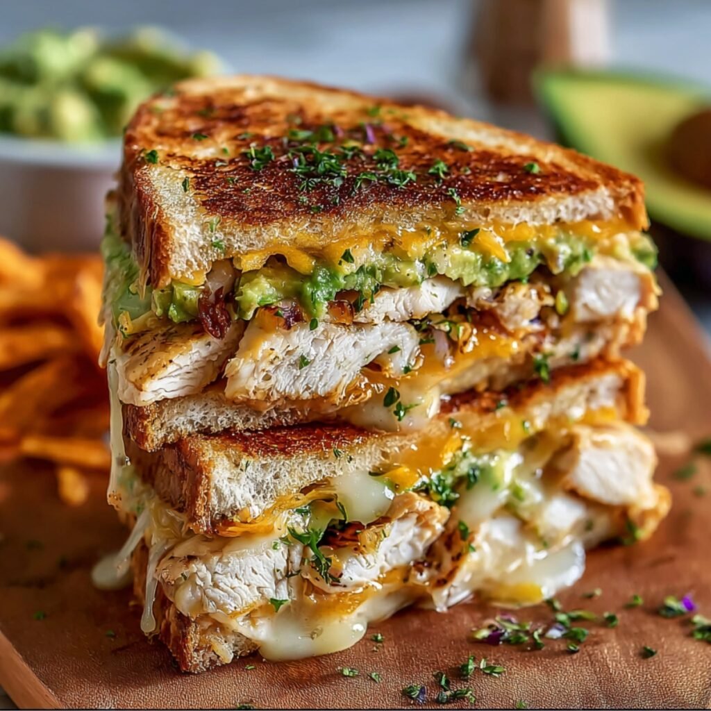 Easy Chicken Avocado Melt Sandwich