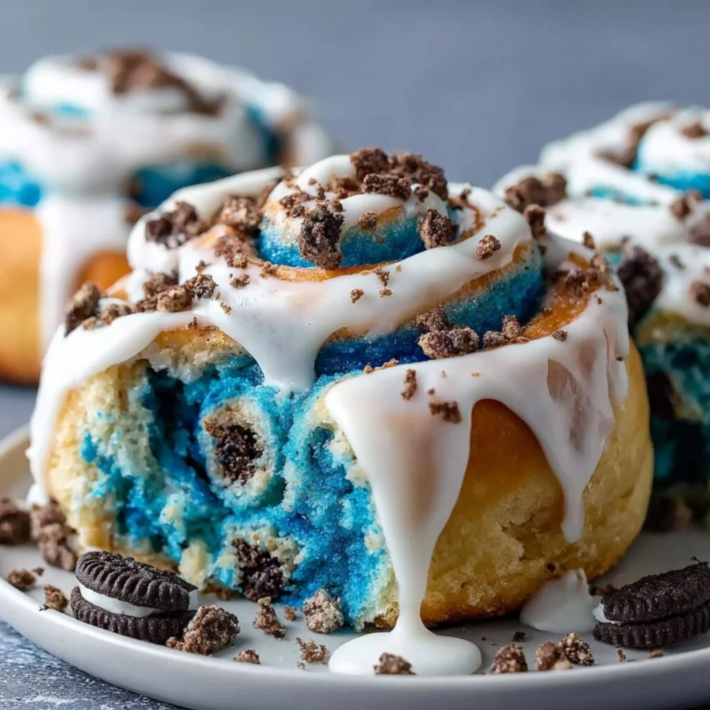 Easy Cookie Monster Cinnamon Rolls