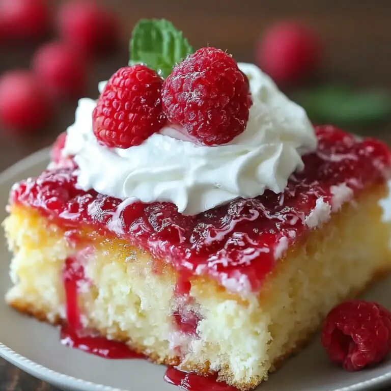 Easy Raspberry Zinger Poke Cake