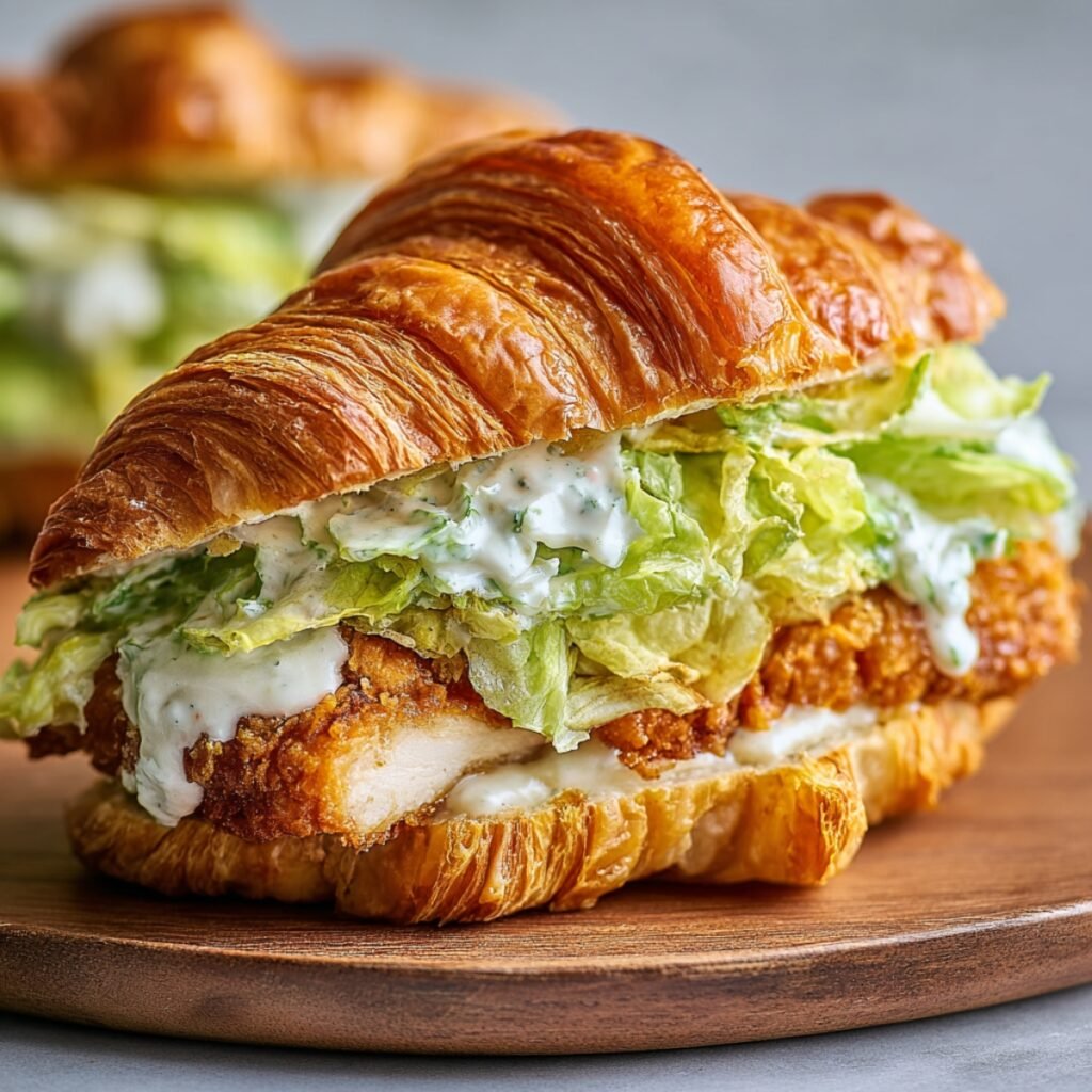 Easy Crispy Chicken Croissant Sandwich